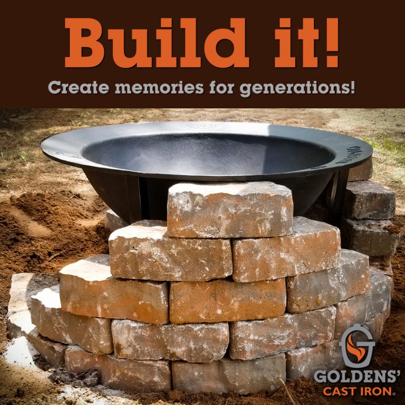 Goldens’ Cast Iron Fire Pit – 20 Gallon Small with Stand Bundle ...
