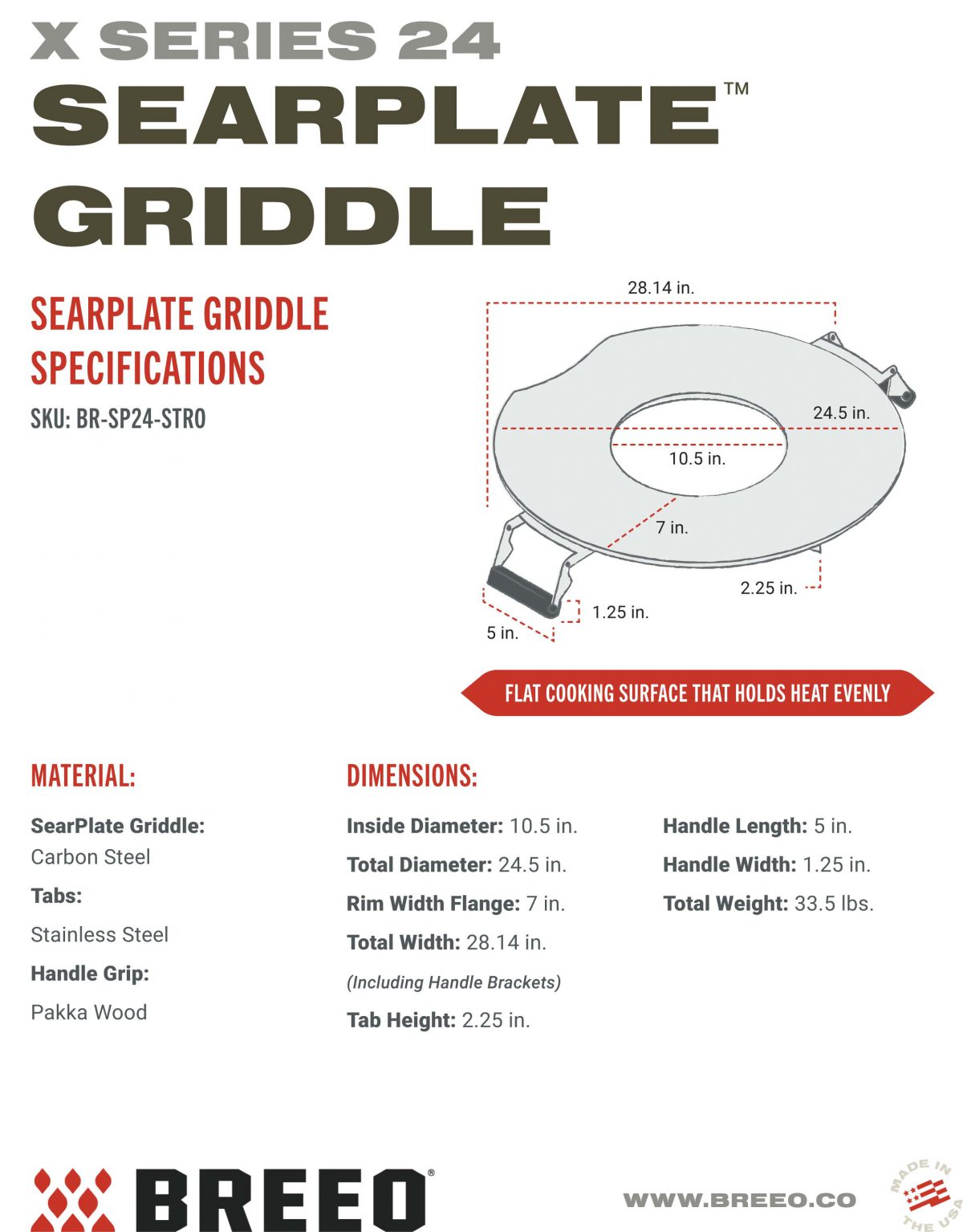 BREEO Smokeless Fire Pits Searplate™ Griddle Series X24 | Glyndon Gardens