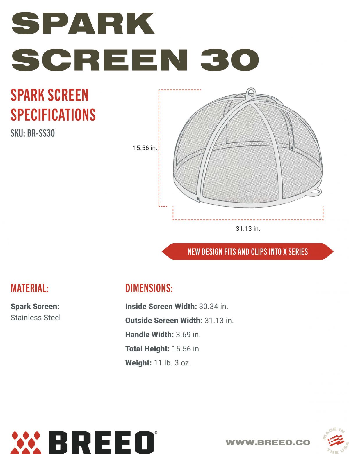 BREEO Smokeless Fire Pits Spark Screen Series X30 | Glyndon Gardens